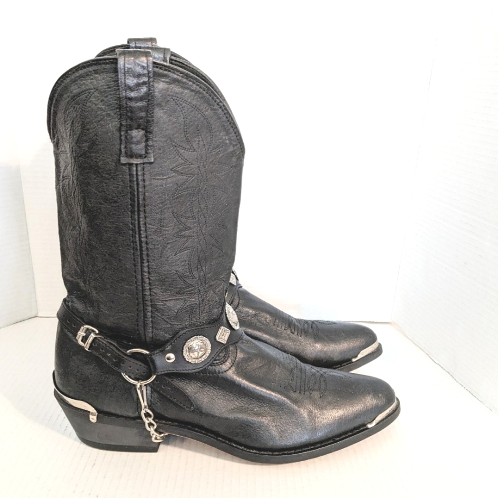 Dingo Men's Suiter Black Leather Harness Boots Sz 12 … - Gem